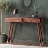 Narrow Mango Wood Console Table with Drawers - Dejan - Furniture123