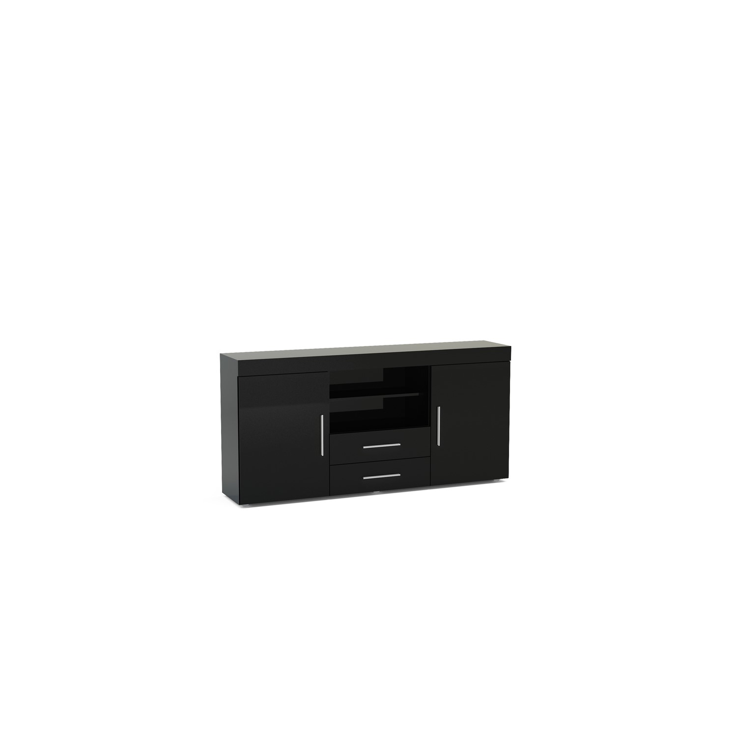 Birlea Edgeware TV Entertainment Unit in Black Gloss - Furniture123
