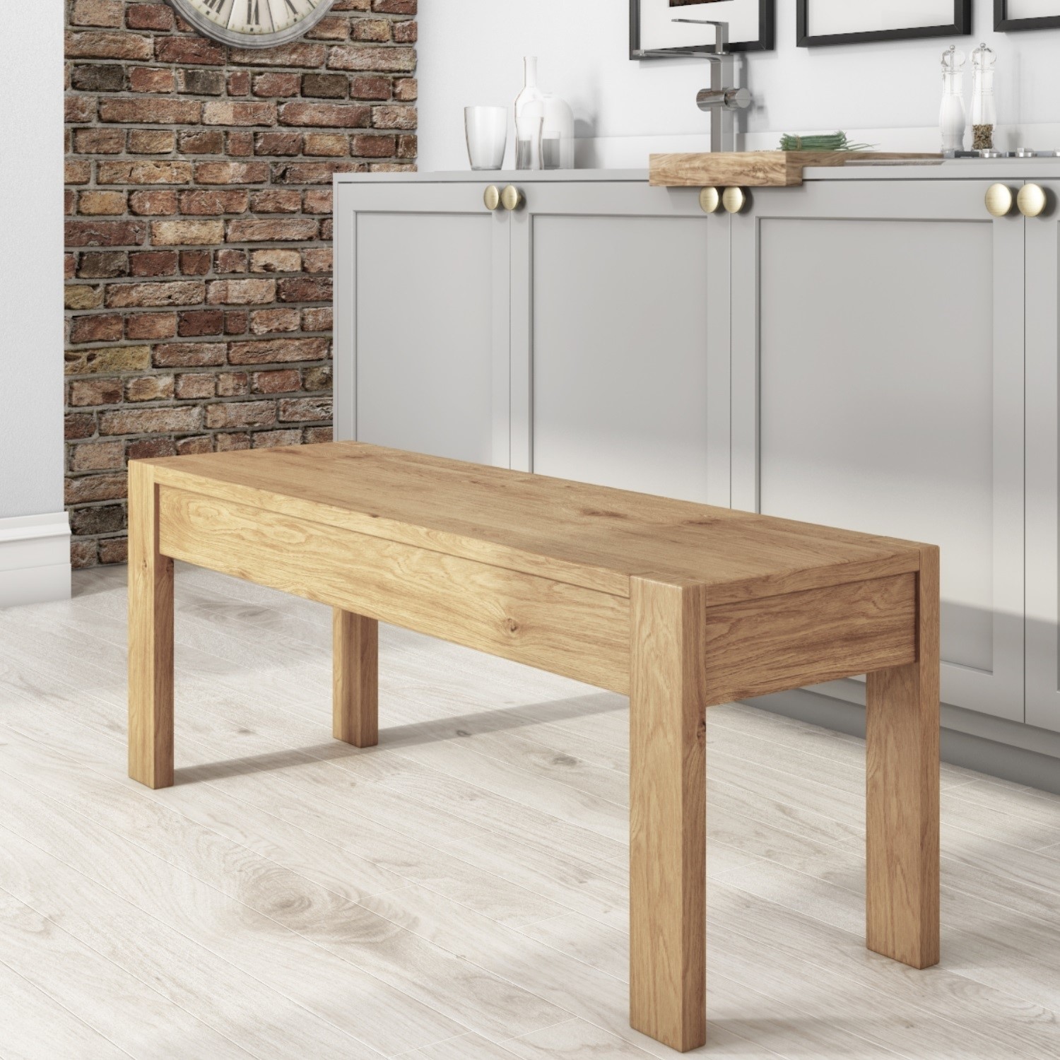 Emerson Wooden Dining Table Bench in Solid Pine - Seats 2 - Furniture123