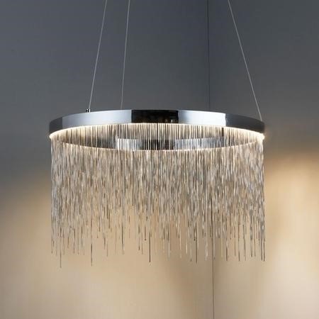Round Chrome Chain Pendant Light - Zelma - Furniture123