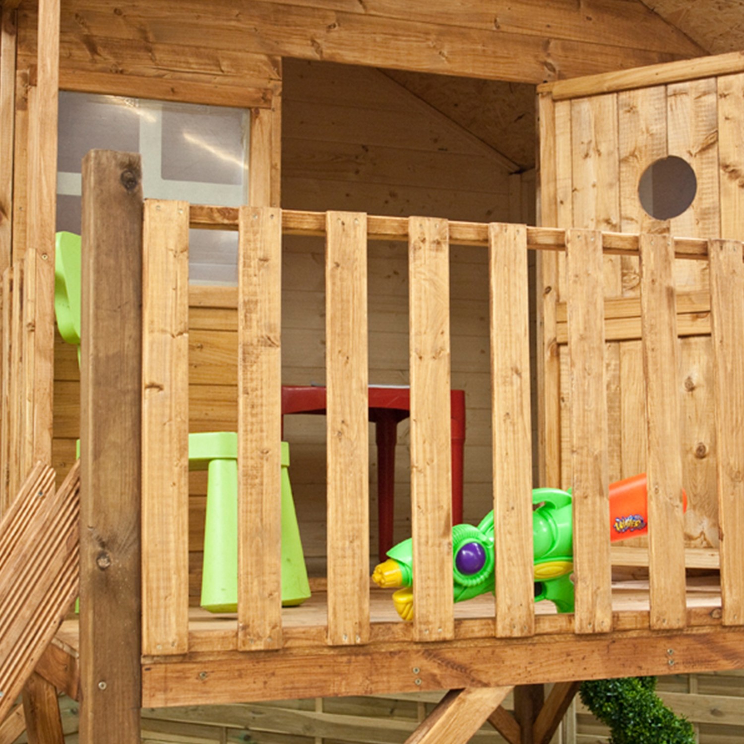 Mercia Kids Wooden Tower Playhouse - Honeysuckle - Furniture123