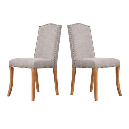 GRADE A1 - Evesham Pair of Dining Chairs with Stud Detail Grey ...