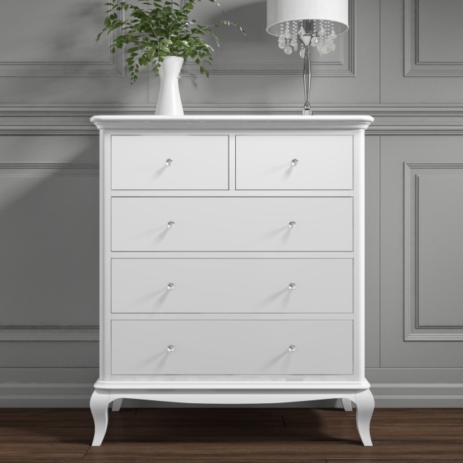 Florentine French Style 2+3 Chest of Drawers in White - Furniture123