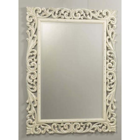 Morris Mirrors Fiori Portrait Rectangular Cream Mirror - Furniture123