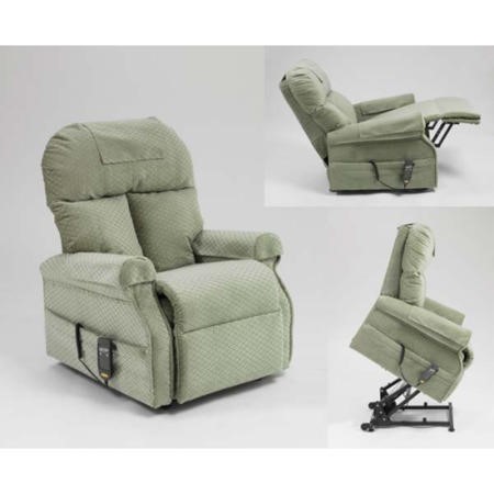 Restwell Boston Petite Riser Recliner - jacquard green - Furniture123