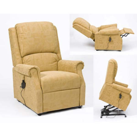 Restwell Chicago Riser Recliner in Textile - rembrandt gold | Furniture123