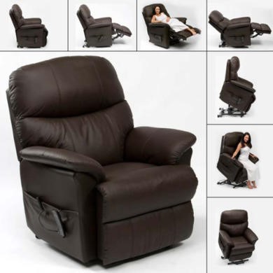 Restwell Lars Leather Faced Riser Recliner – Burgundy | Plazio