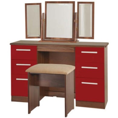 Welcome Furniture Hatherley High Gloss Large Dressing Table In Walnut ...