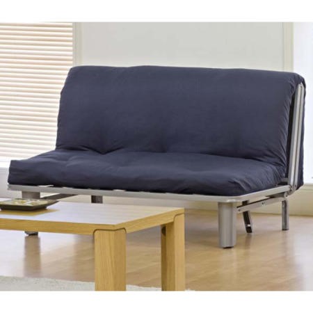 Kyoto Futons Bonsai 2 Seater Futon in Navy with Standard Mattress ...