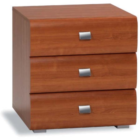 Hasena Caro 3 Drawer Bedside Table in Cherry - Furniture123