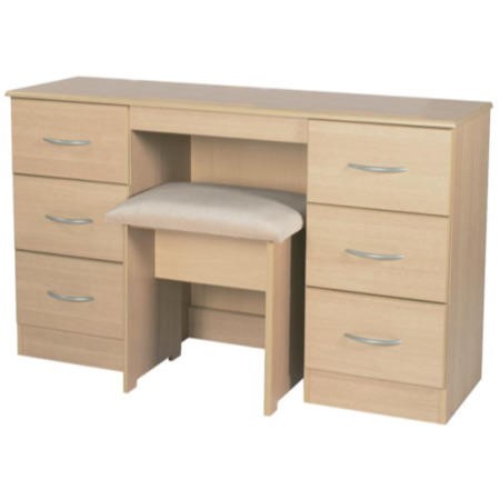 Welcome Furniture Stratford 6 Drawer Dressing Table in Light Oak ...