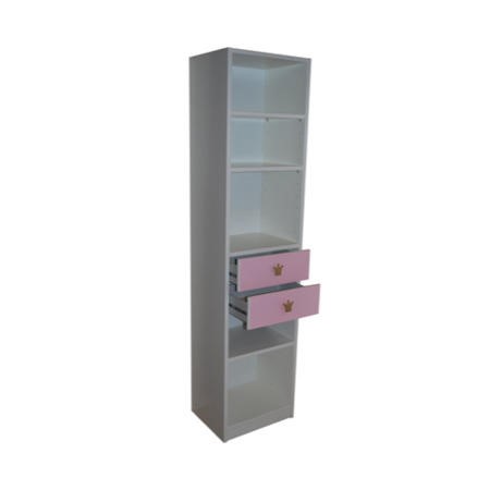 Princess White and Pink Narrow Bookcase - - Furniture123