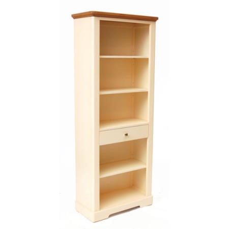 Malibu Oak and Cream Tall Bookcase - Furniture123