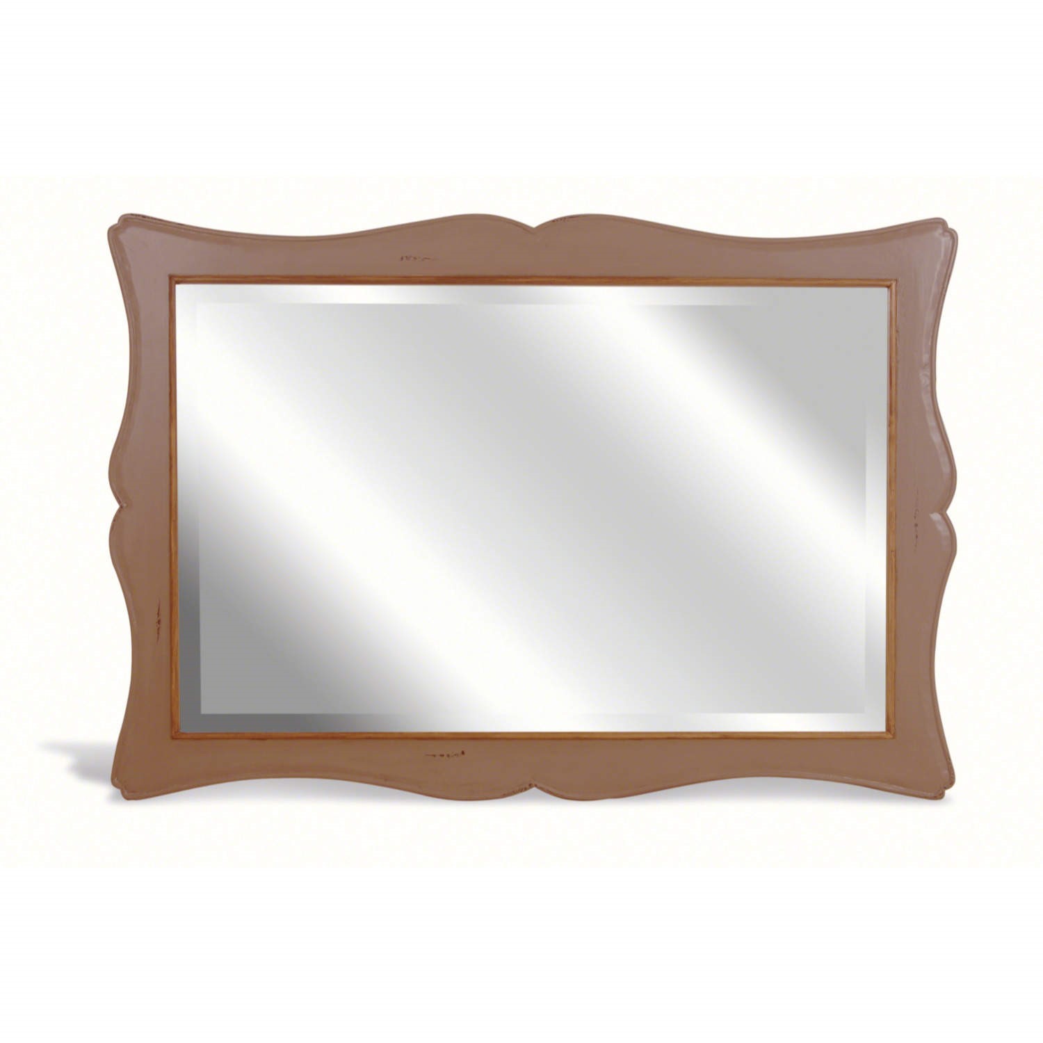 French Painted Large Rectangular Mirror - olive - Furniture123