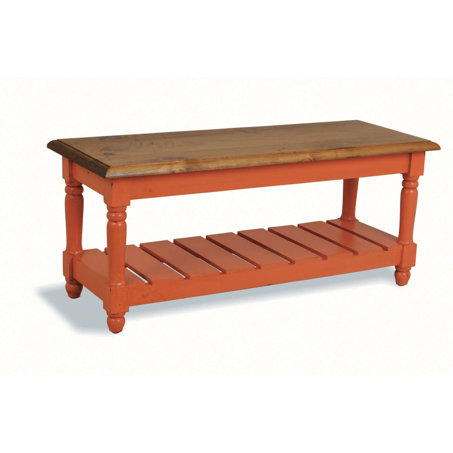 French Painted Dining Bench - burnt orange - Furniture123
