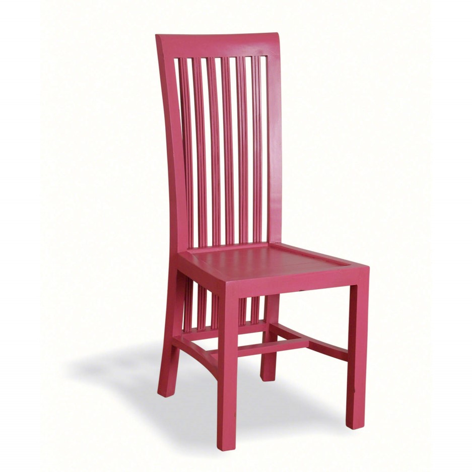 French Painted High Back Dining Chair - cerise pink | Furniture123