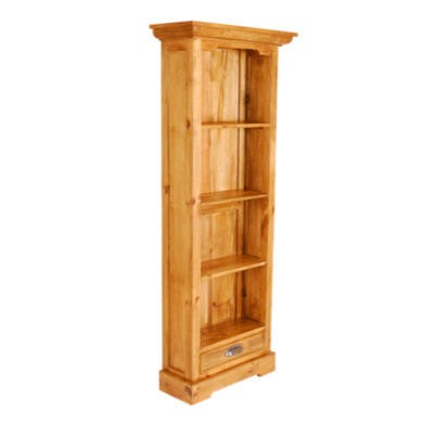 Leon Pine Narrow Shallow Bookcase | Furniture123