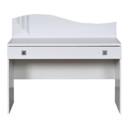 Sciae Strass Lacquered White Gloss and Rhinestone Desk - Furniture123