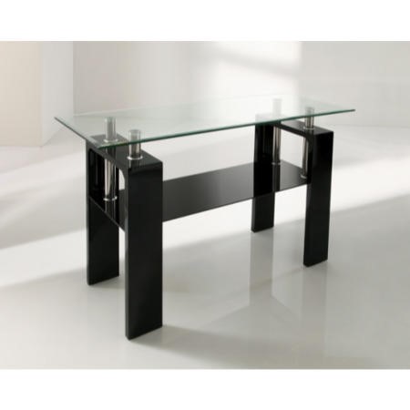 Wilkinson Furniture Calico Glass Top Console Table in Black - Furniture123