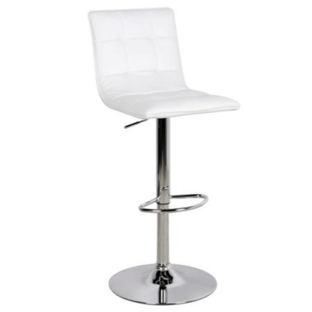 LPD Vigo Leather White Bar Stool - Furniture123