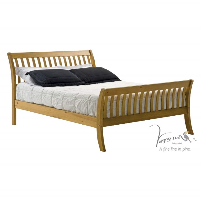 Verona Design Parma Small Double Bed Frame in Antique Pine - Furniture123