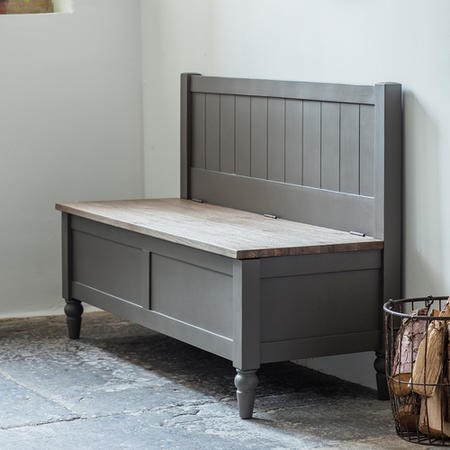 Cookham Hall and Storage Bench Grey - Caspian House - Furniture123