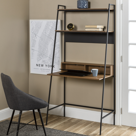 36" Modern Wood Ladder Computer Desk - Mocha - Furniture123