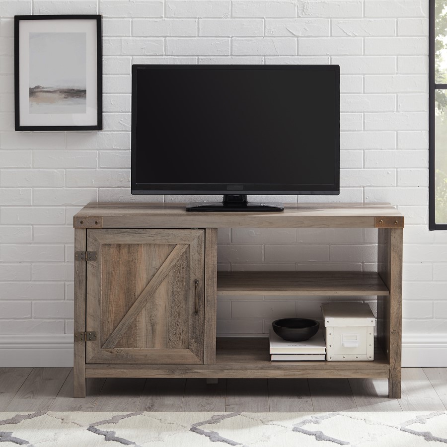 Grey Wooden Effect TV Unit with Storage - Foster - TV's up to 50 ...