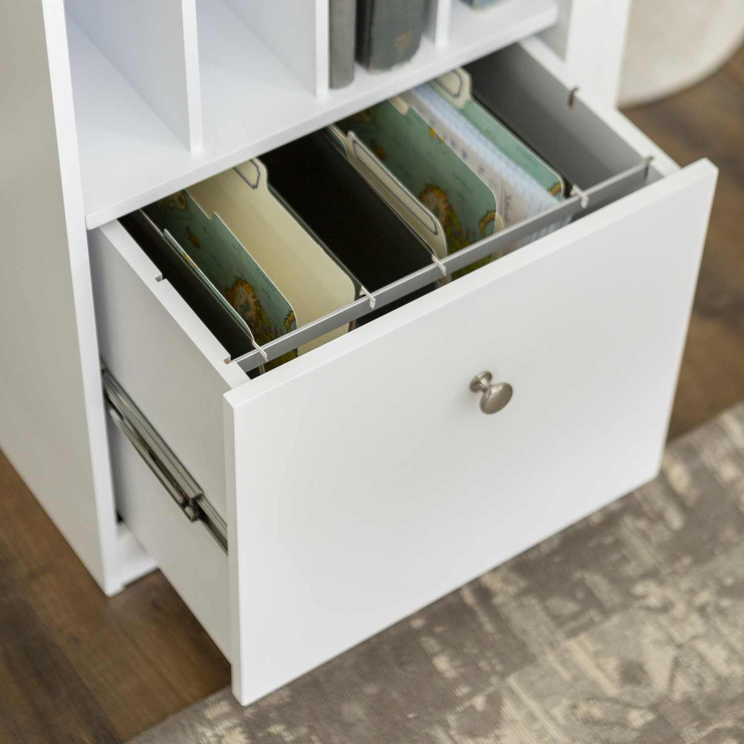 Foster White Desk with Storage - Furniture123