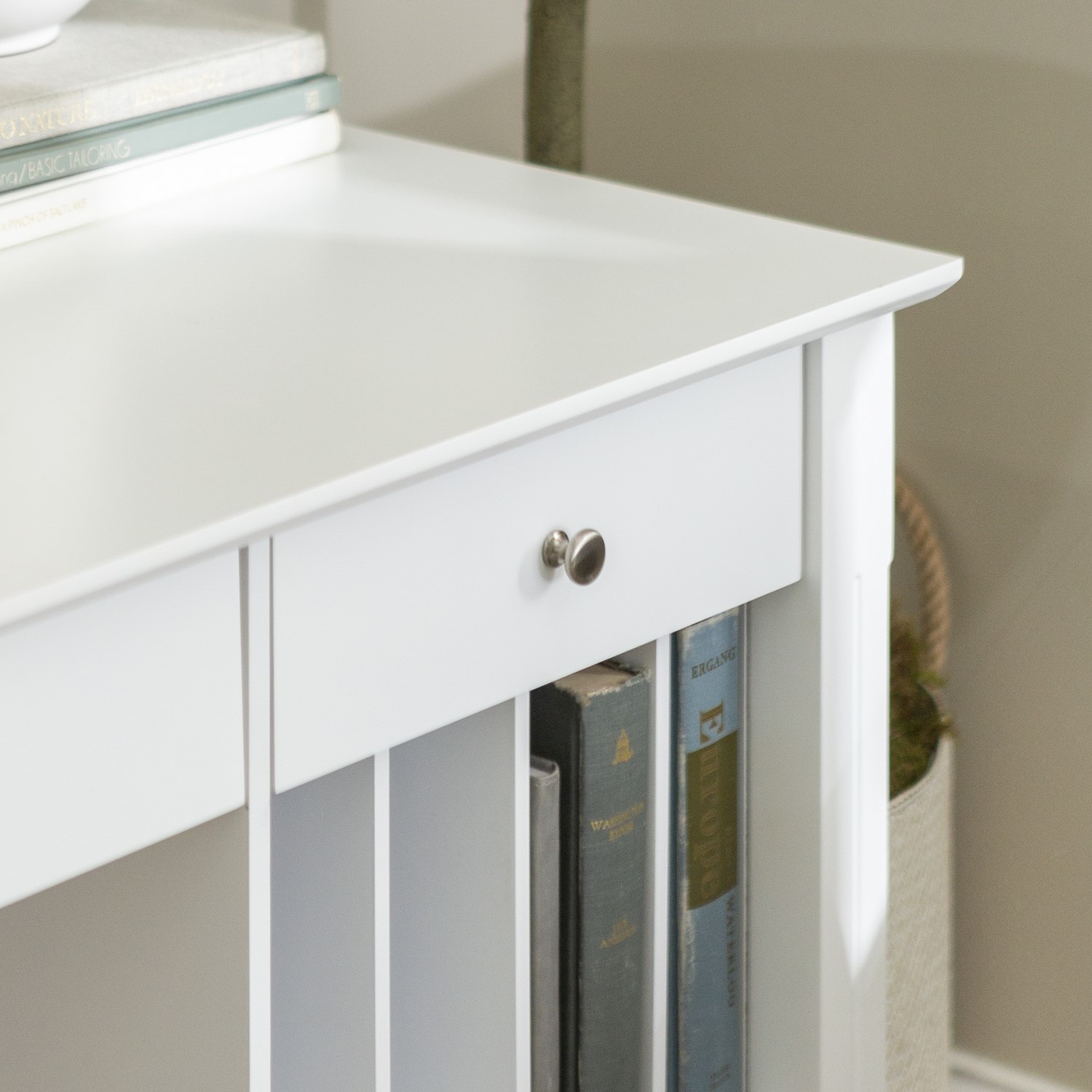 Foster White Desk with Storage - Furniture123