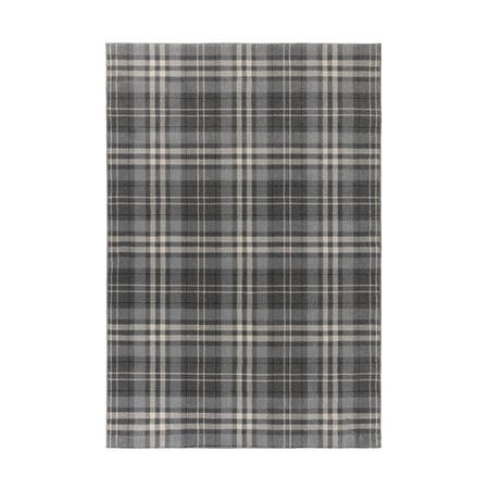 Silver & Grey Tartan Rug 120x170cm - Flair Kilbirnie - Furniture123