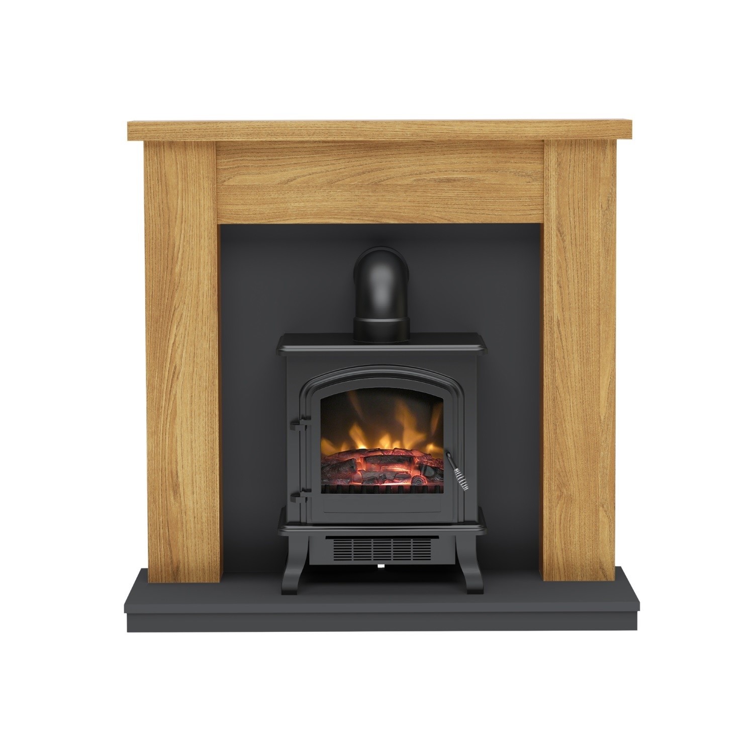Be Modern Barrowden Inglenook Style Stove Suite in Country Oak ...