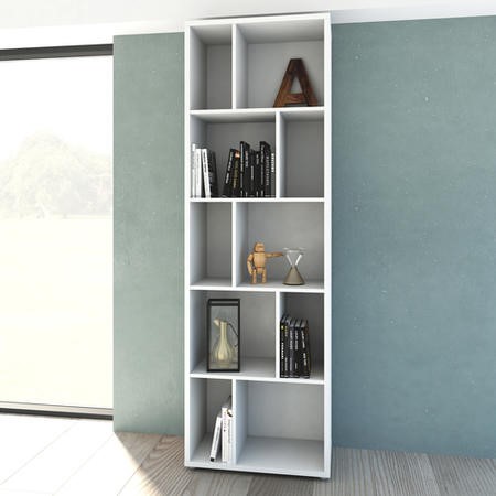 Maze Bookcase 4 Shelves in White - Furniture123