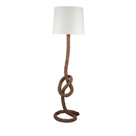 Brown Rope Knot & Jute Floor Lamp with Natural Shade - Furniture123