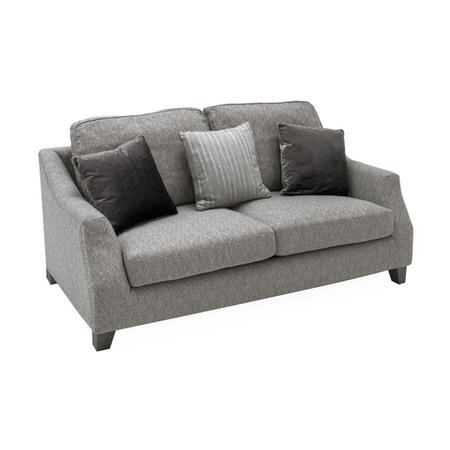 Arden Grey Fabric 2 Seater Sofa with Studded Arms & Standard Back ...