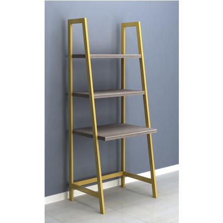 Grey Mango Wood Ladder Desk with Storage - Alice - Furniture123