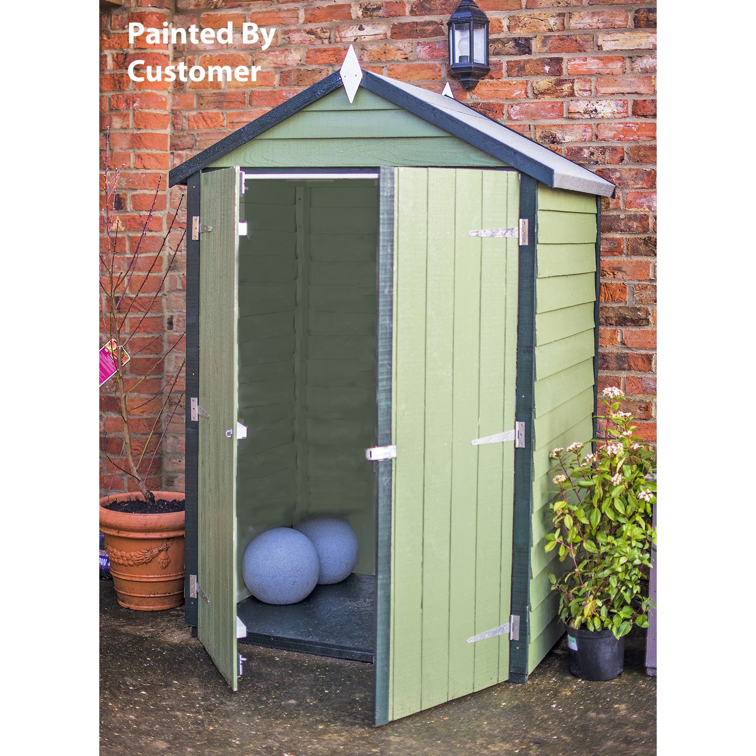 Wooden Garden Storage Shed with Shelves - 4ft x 3ft - Furniture123