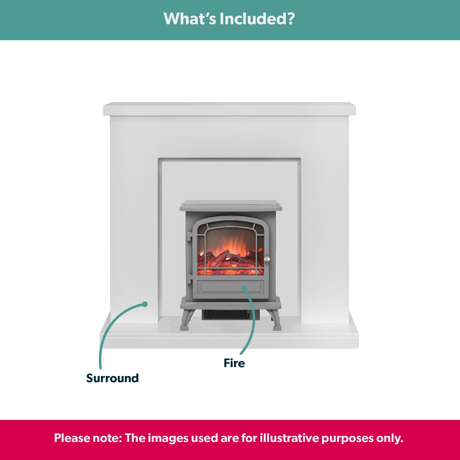 Adam Grey Freestanding Electric Fireplace Suite 23 inch - Monet ...