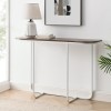 44" Modern Curved Entry Table - Reclaimed Reclaimed Wood/White ...