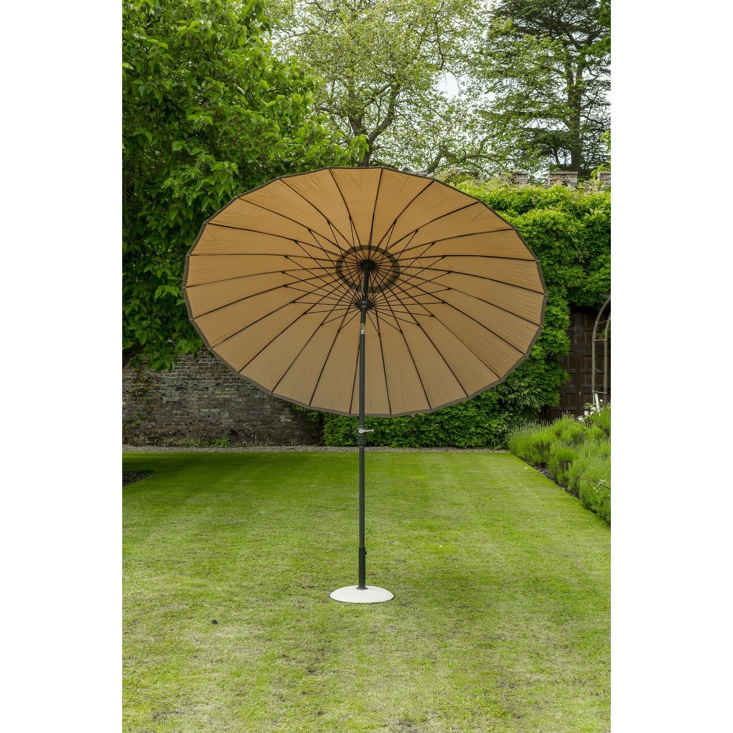 Geisha Parasol in Taupe 2.7m - Furniture123