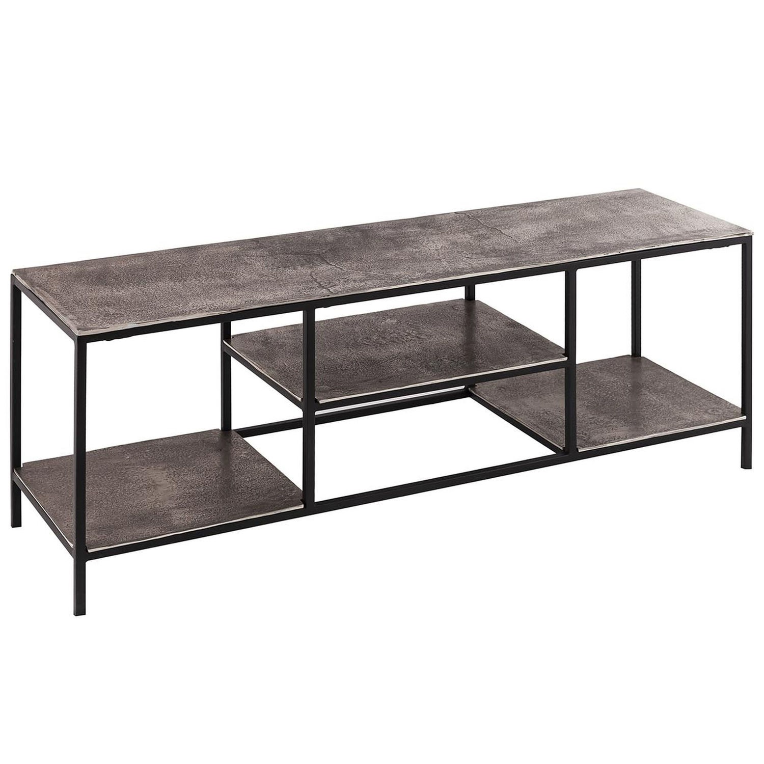 Silver TV Unit with Shelves - Farrah - Furniture123