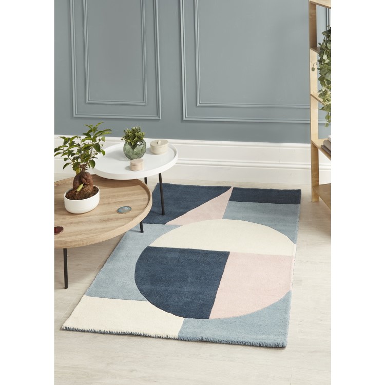 Horizon Multi Coloured Rug with Geometric Patterns - 120x170 cm ...