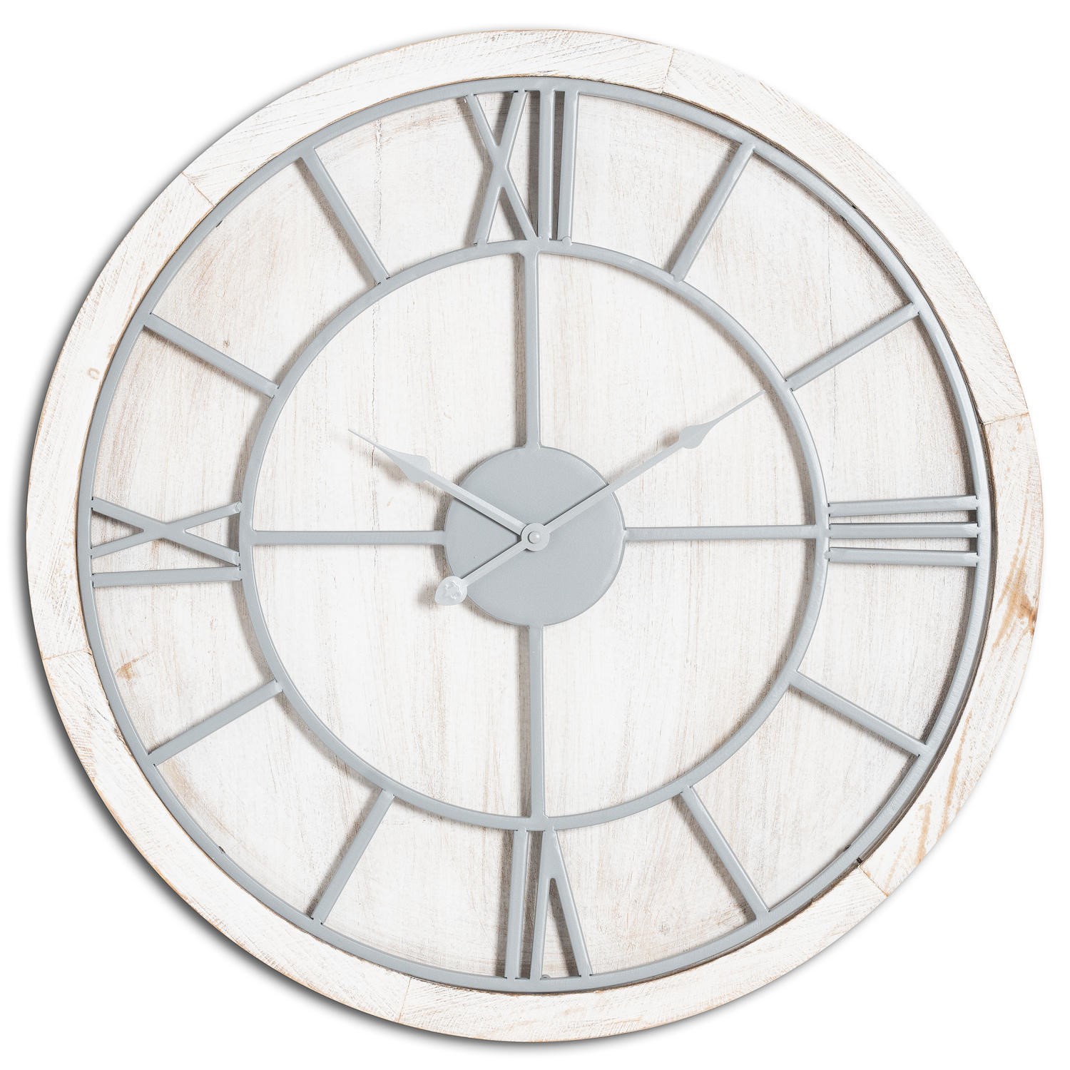 White Wooden Wall Clock - Williston - Furniture123