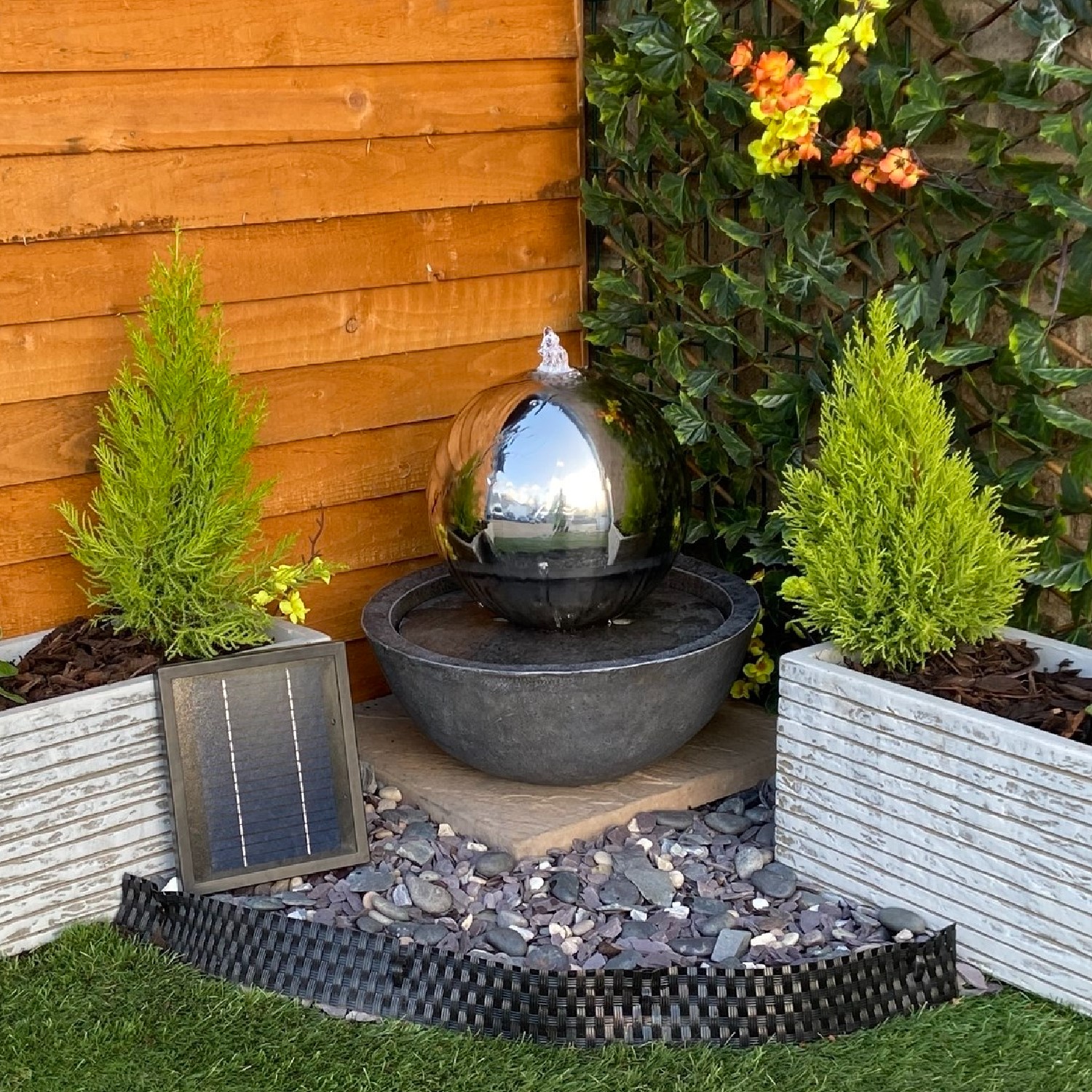 Sphere & Resin Base Water Feature - Tranquility - Furniture123