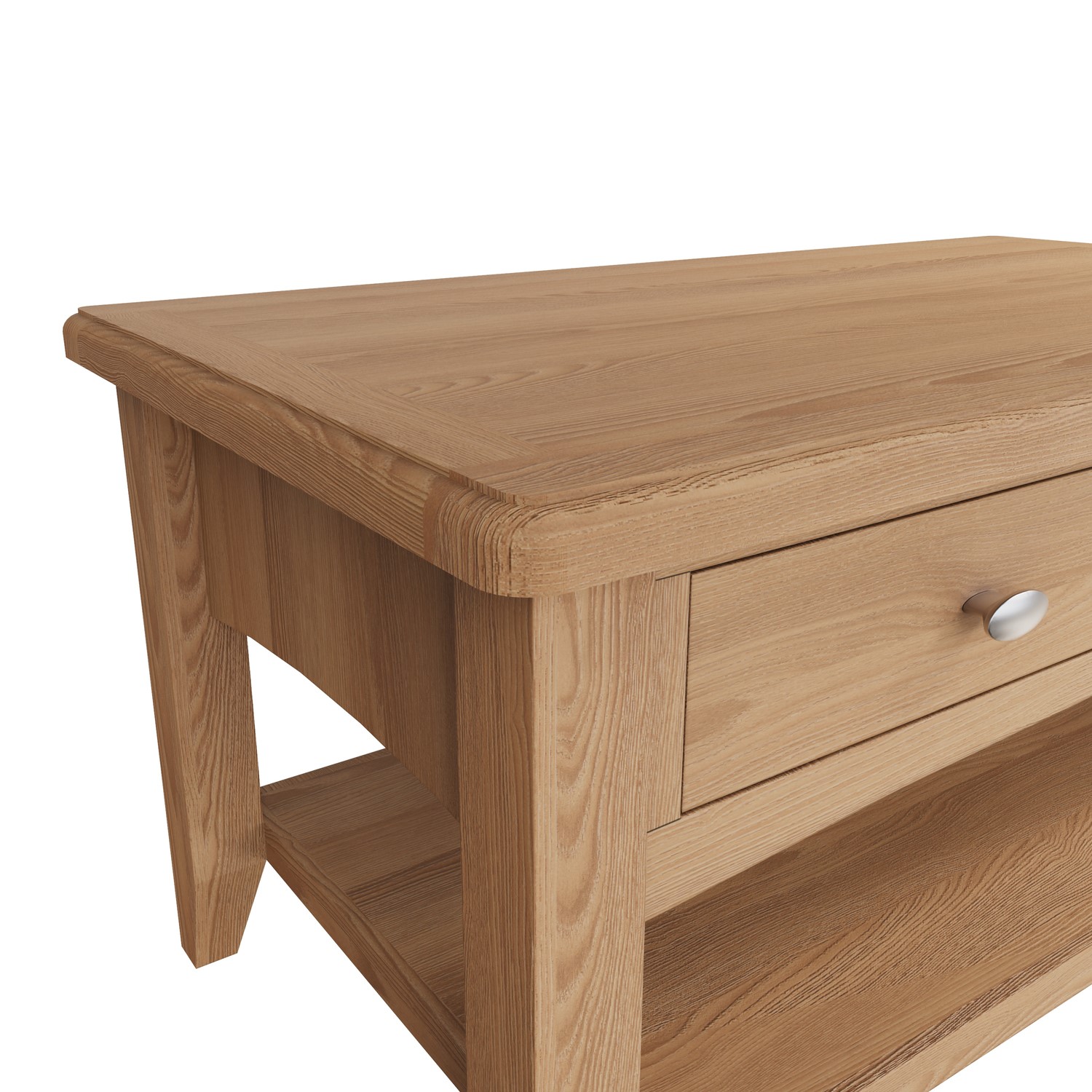 Large Solid Oak Coffee Table with Storage - Bourton - Furniture123
