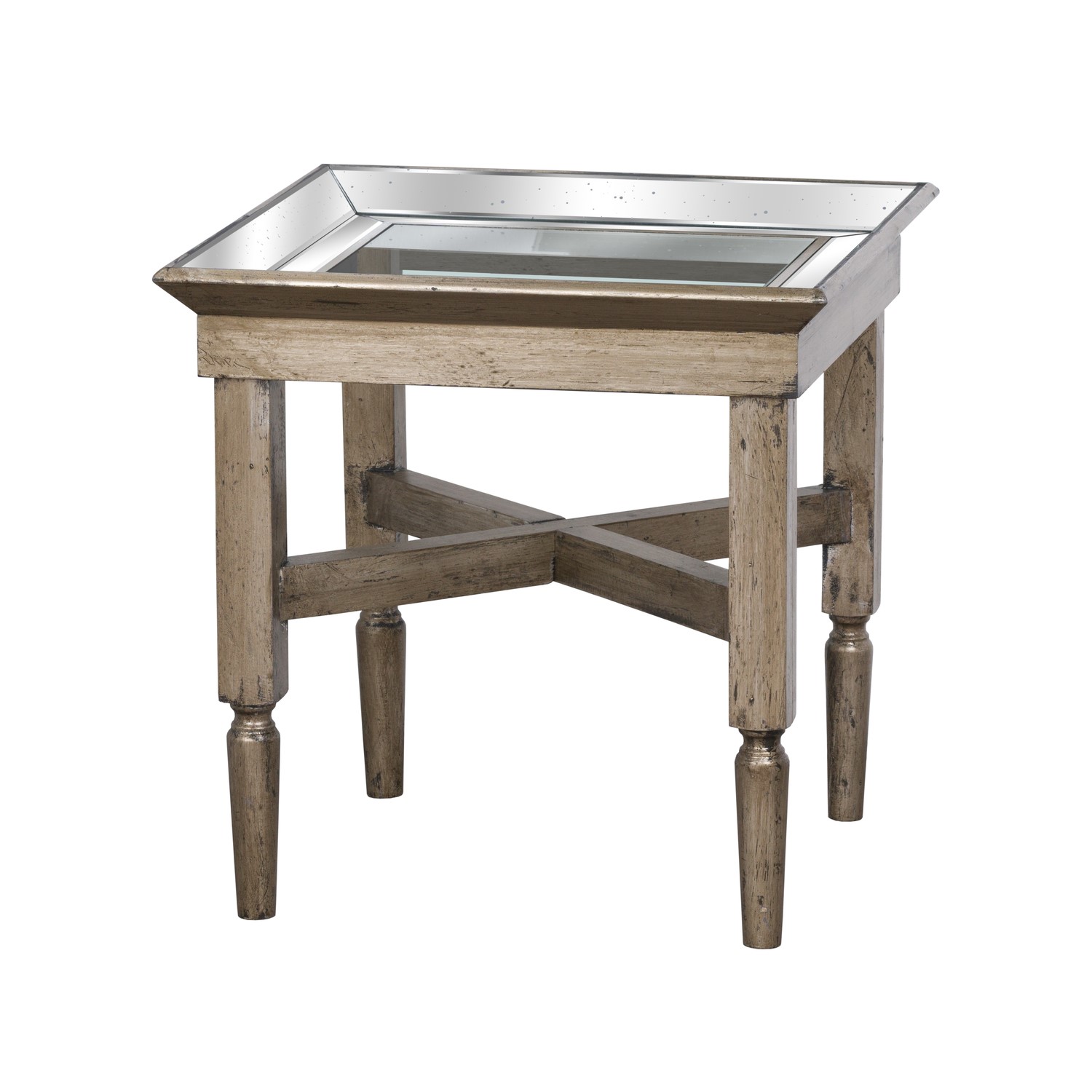 Metal Side Table with Glass Top - Astor - Furniture123