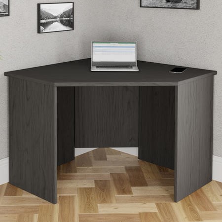 Dark Grey Wooden Corner Desk - Denver - Furniture123