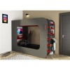High Sleeper Gaming Pod Bed with Desk and Storage in Dark Grey ...