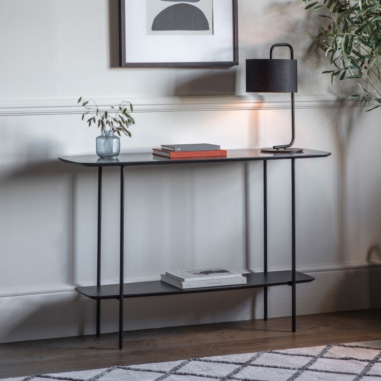 Ludworth Console Table Black Marble - Caspian House - Furniture123