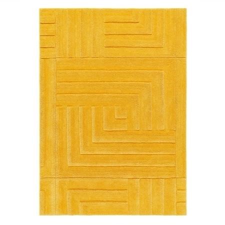 Large Wool Ochre Rug - 290 x 200 cm - Linear - Ripley - Furniture123